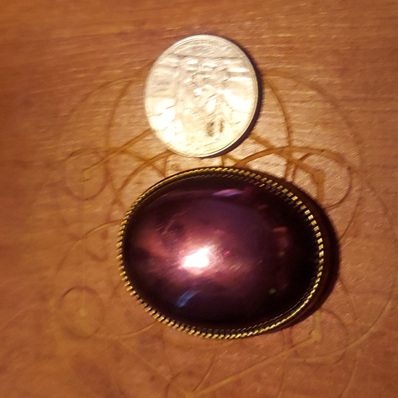 Vintage | Jewelry | Velvety Purple Rainbow Obsidian Cats Eye Pendant ...